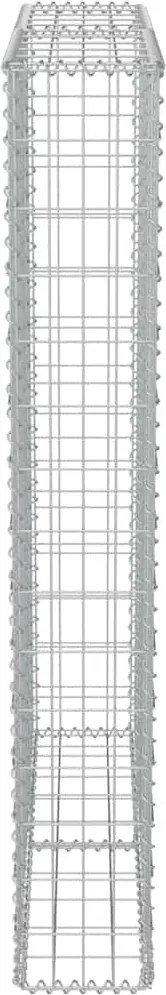 Gabionová zeď s víky z pozinkované oceli 100 x 20 x 150 cm 143579