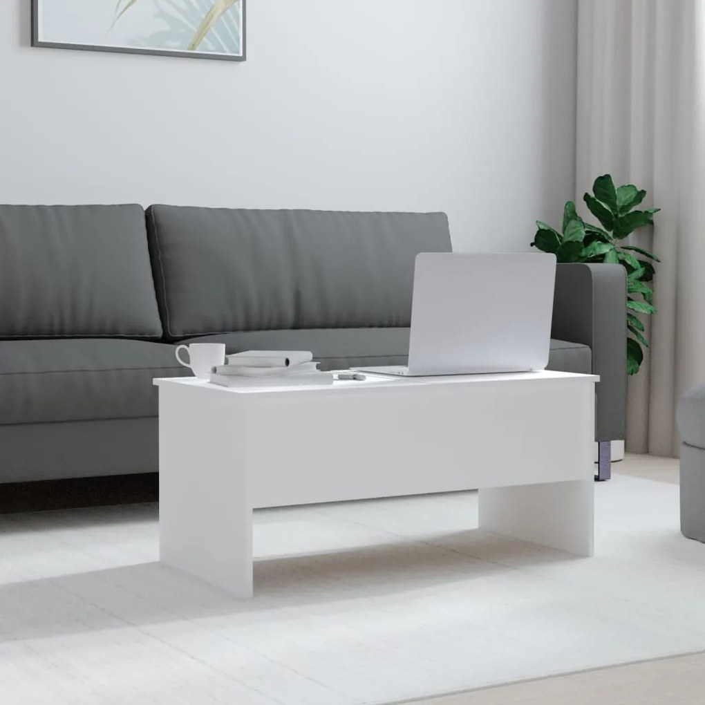 Konferenční stolek bílý 102 x 50,5 x 46,5 cm kompozitní dřevo - Default Title