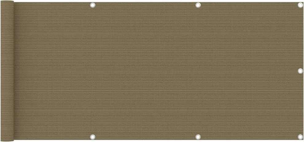 Balkonová zástěna taupe 75 x 600 cm HDPE 310959