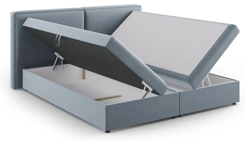 Světle modrá boxspring postel s úložným prostorem 180x200 cm Arendal – Cosmopolitan Design