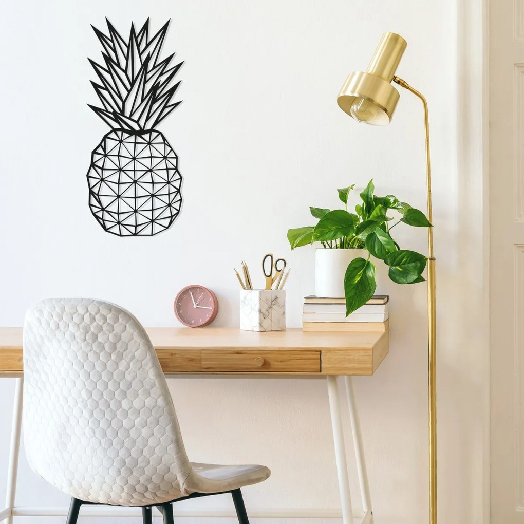 Nástěnná kovová dekorace PINEAPPLE černá