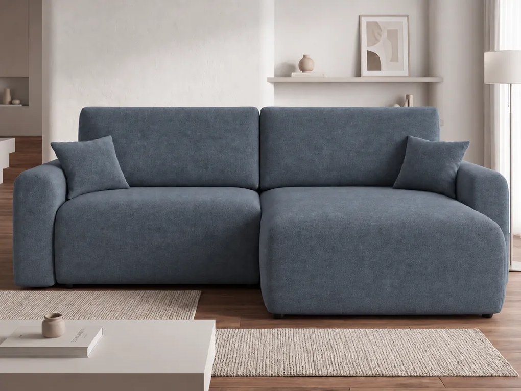 Rozkládací oboustranná sedací souprava do L NORDEN PAROS 250x140 cm, tmavě šedá