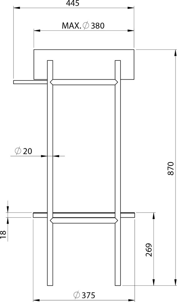 Sapho Puno podstavec s umyvadlem 375 x 870 x 448 mm nerez černá SKA380-2-01