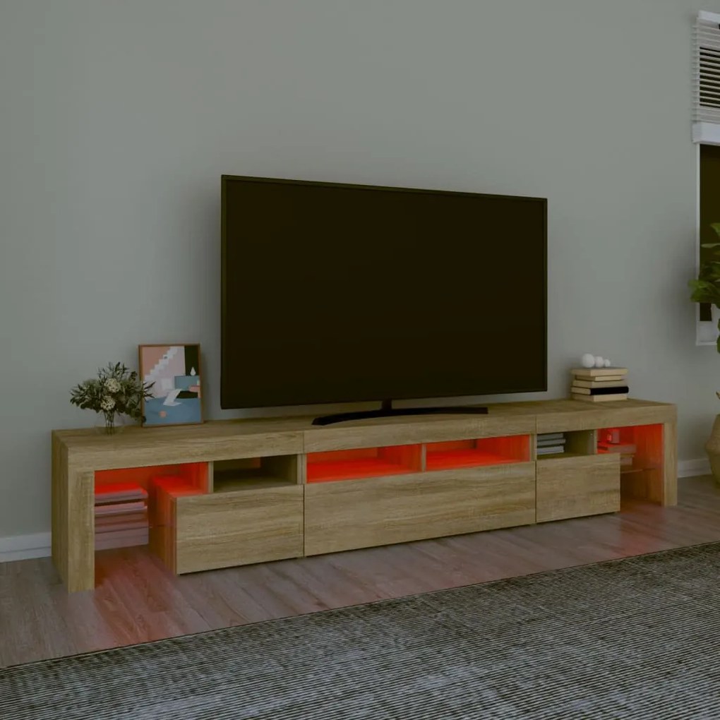 TV skříňka s LED osvětlením dub sonoma 230x36,5x40 cm 3152788