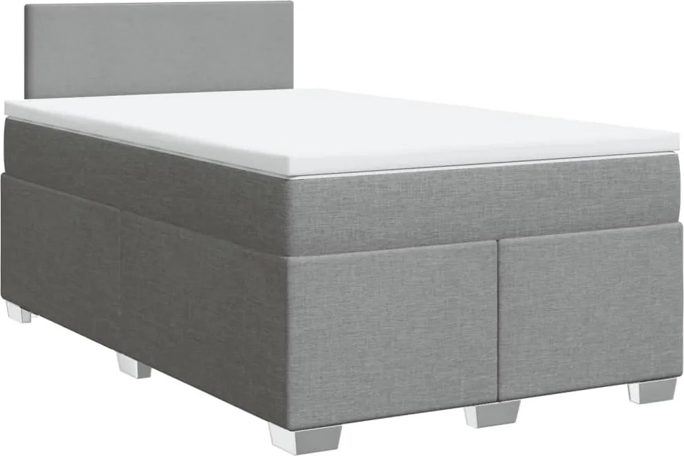 Box spring postel s matrací světle šedá 120 x 200 cm textil 3288148