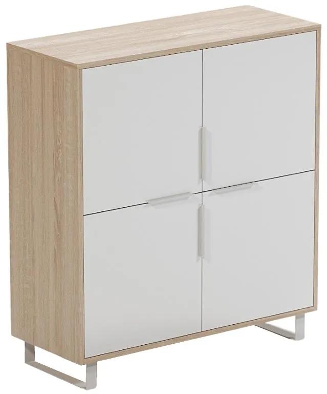 OnaDnes -20% ARBYD Matně bílá dubová kancelářská skříň Thor 100 x 33 cm