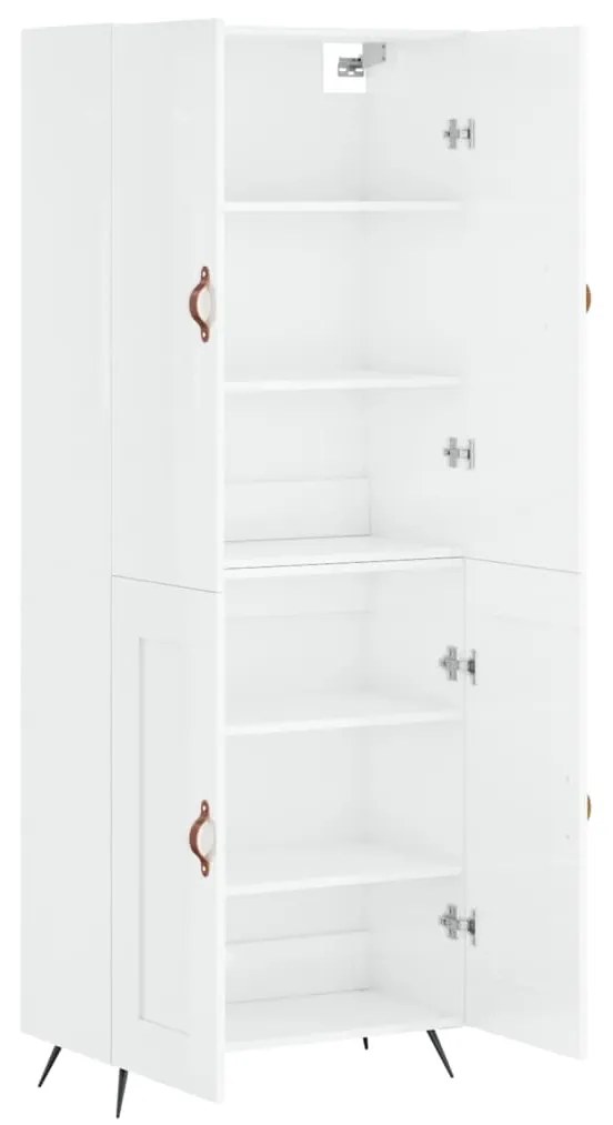 Skříň highboard lesklá bílá 69,5 x 34 x 180 cm kompozitní dřevo,  3195765