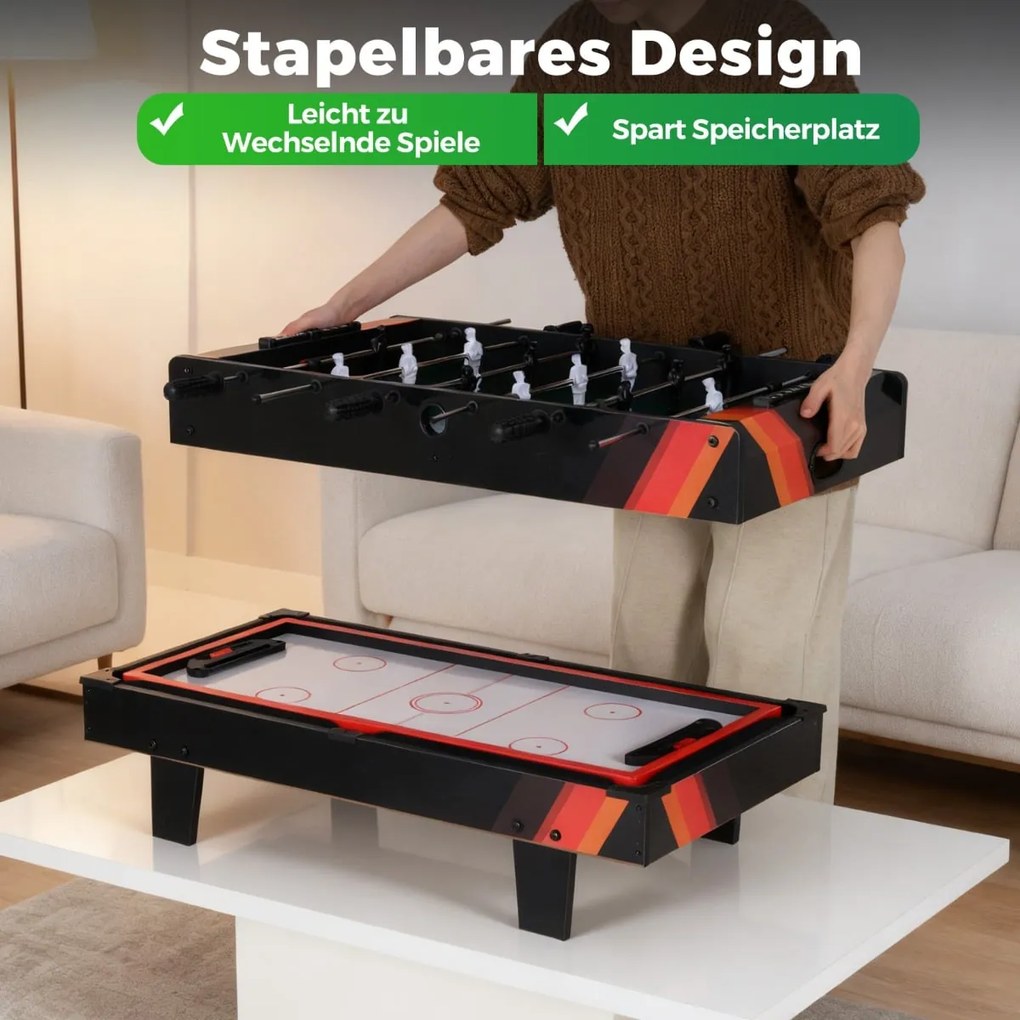 Costway 4 v 1 Herní stůl a na stolní tenis a na air hockey a stolní fotbal