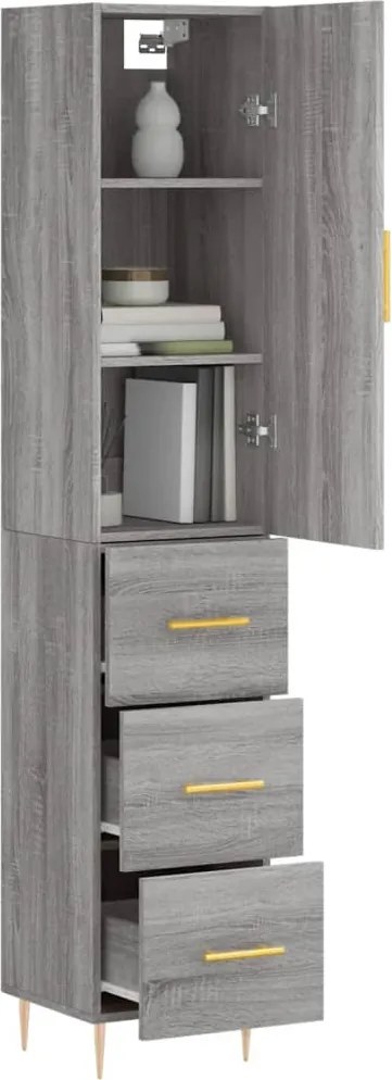 Skříň highboard šedá sonoma 34,5 x 34 x 180 cm kompozitní dřevo 3198847