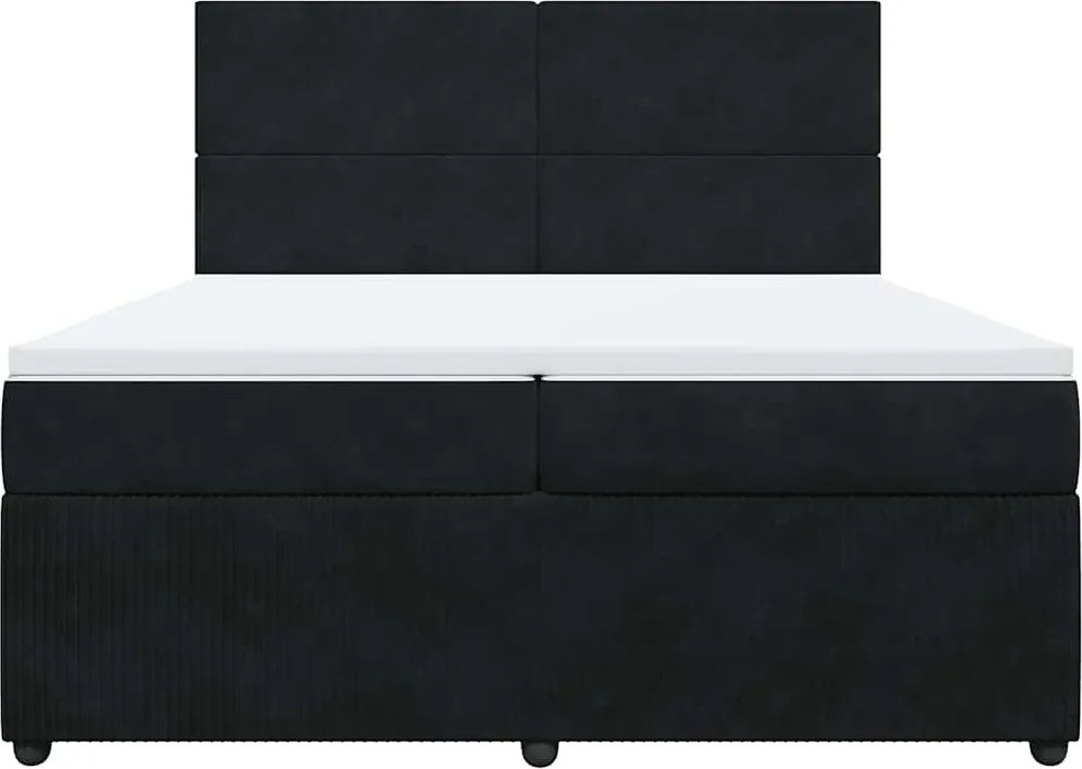 Box spring postel s matrací černá 200x200 cm samet 3294726