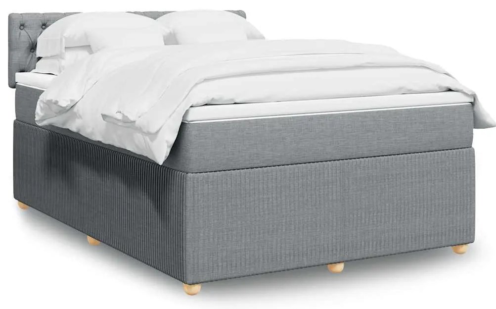 Box spring postel s matrací světle šedá 140 x 190 cm textil 3287458