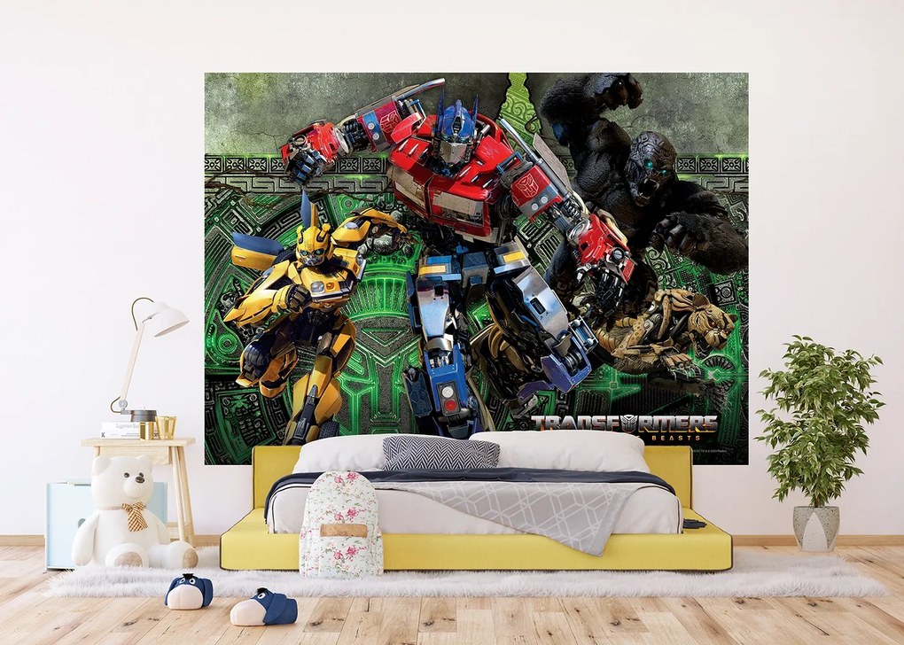 Dětská vliesová fototapeta na zed' Transformers Vzhůru do Boje | 252 x 182 cm | DFTDXL1967