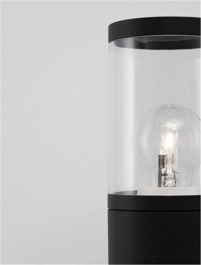NV 9002875 Venkovní sloupkové svítidlo CETERA černý hliník a akryl E27 1x12W 220-240V IP54 bez žárovky - NOVA LUCE