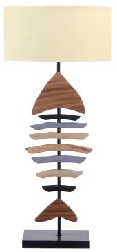 GONE FISHING FISHERMAN VILLAGE LAMP IVORY