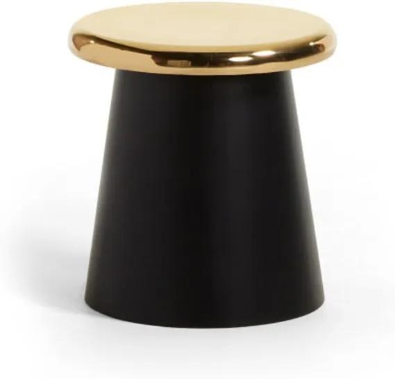 Černý příruční stolek s detaily ve zlaté barvě La Forma Phil