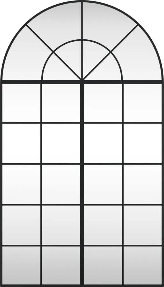 vidaXL Nástěnné zrcadlo černé 80 x 140 cm oblouk železo [3200609]