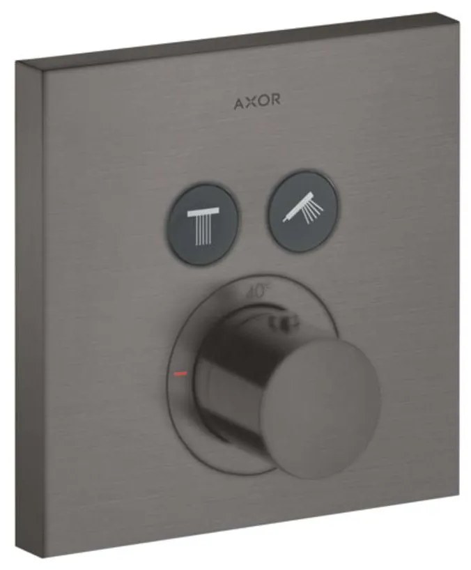 Axor ShowerSelect - Termostat pod omítku pro 2 spotřebiče, kartáčovaný černý chrom 36715340