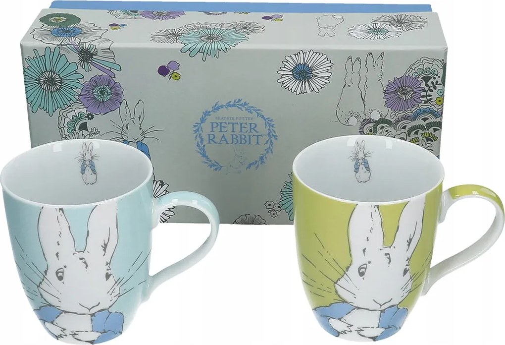 Porcelánové Šálky Peter Rabit Králík Petr by Beatrix Potter Kpl Kubek x2
