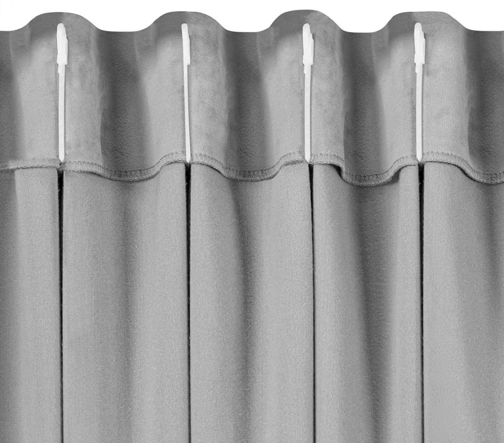 Závěs Homede Vila s řasící páskou Flex 9,5 cm a dvojitým záhybem šedý