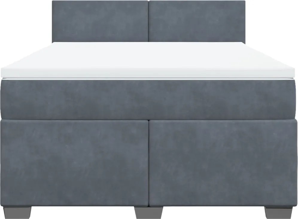 Box spring postel s matrací tmavě šedá 140x200 cm samet 3288625