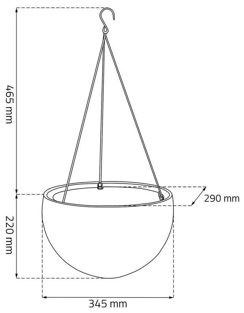 Keter Závěsný květináč Sphere tmavě hnědá, pr. 35 cm