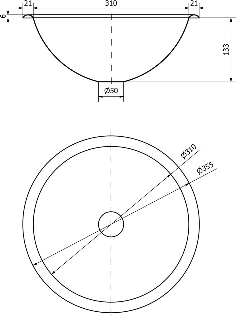 NOFER Sapho 13029.B umývátko zápustné O 35,5 cm nerezové