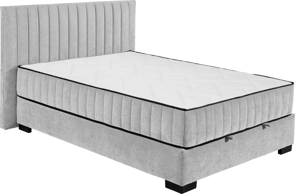 XXXLutz AMERICKÁ POSTEL, 140/200 cm, světle šedá MID.YOU - Postele s úložným prostorem - 002220053906
