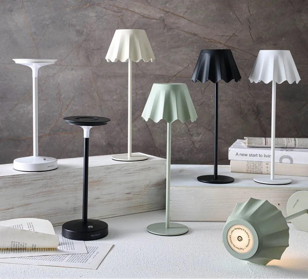 Světle zelená kovová LED stmívatelná stolní lampa (výška 36 cm) – Brandani
