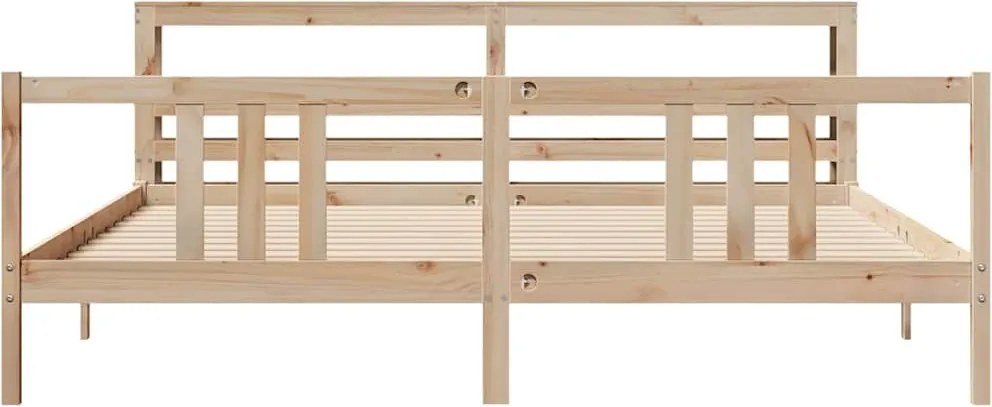 Rám postele s čelem 200 x 200 cm masivní borové dřevo 3305977