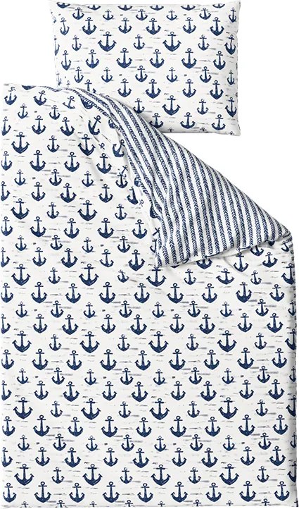 Polybavlněné povlečení NAVYSTA POLY modro-bílé Rozměr povlečení: 70 x 90 cm | 140 x 220 cm