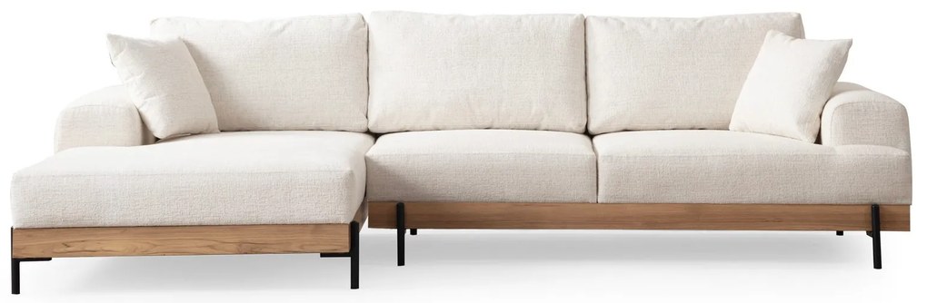 Hanah Home Rohová pohovka ETI dub bílá levá 280 cm