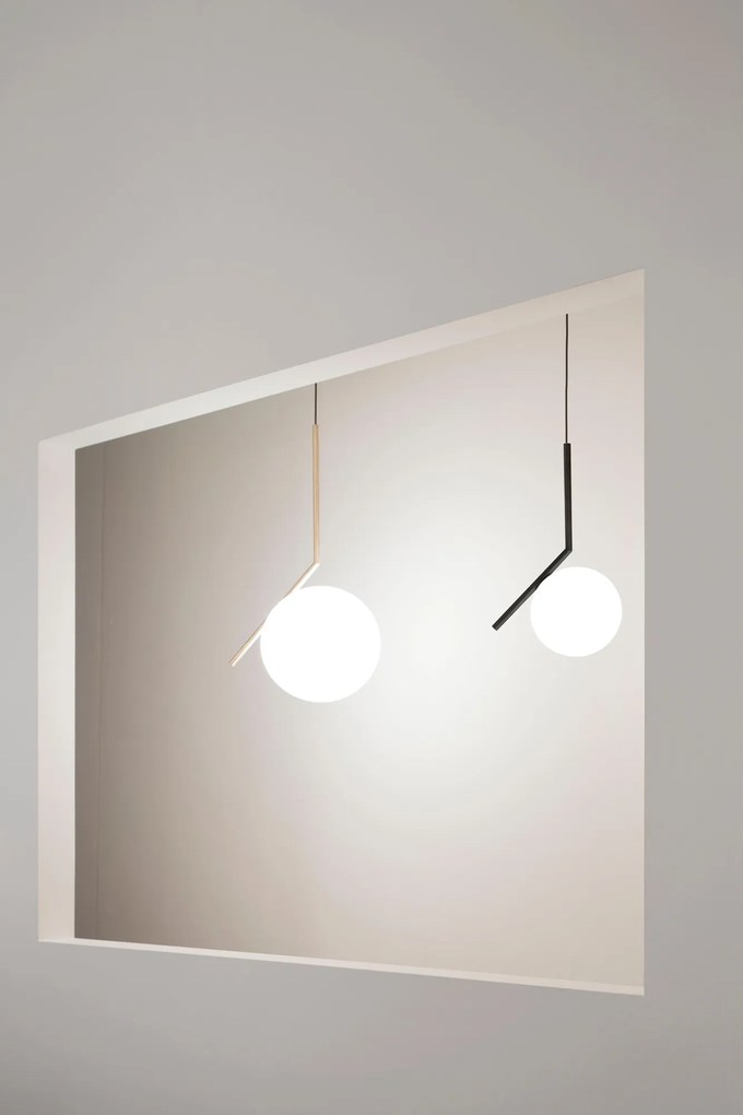 Flos F3175030 IC Lights S1, designové závěsné svítidlo, 1x60W E14, černá, prům. 20cm