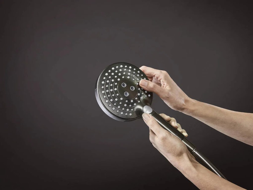 Hansgrohe Raindance Select S, Showerpipe 240 1jet PowderRain s termostatem, kartáčovaný černý chrom, HAN-27633340