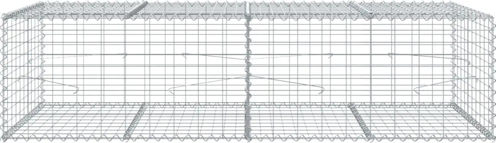 Gabionový koš s víkem 200 x 100 x 50 cm pozinkované železo 3295179