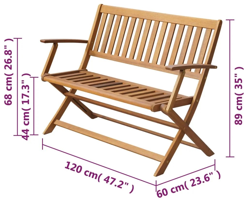 vidaXL Marketos Zahradní lavice 120 cm masivní akácie