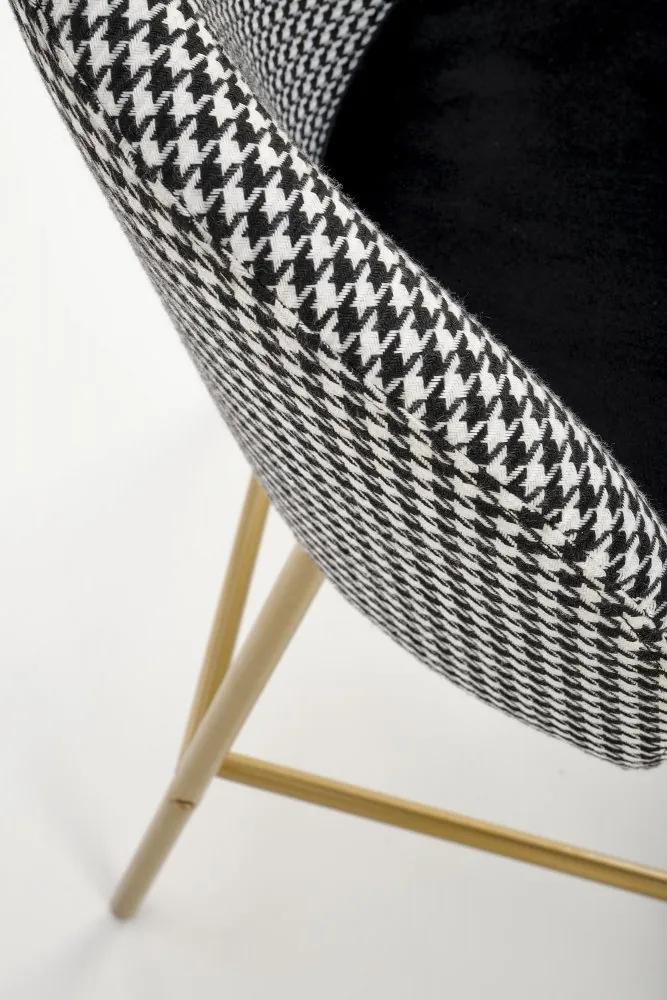 Barová židle- H113- Černá/ Bílá