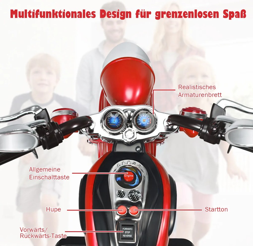 Costway Motocyklový elektrický motocykl ve stylu Chopper Dětský motocyklový