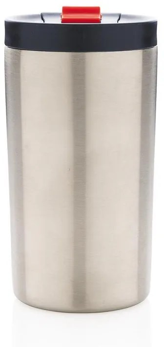 Dvoustěnný uzamykatelný termohrnek, 300ml, XD Design, stříbrný