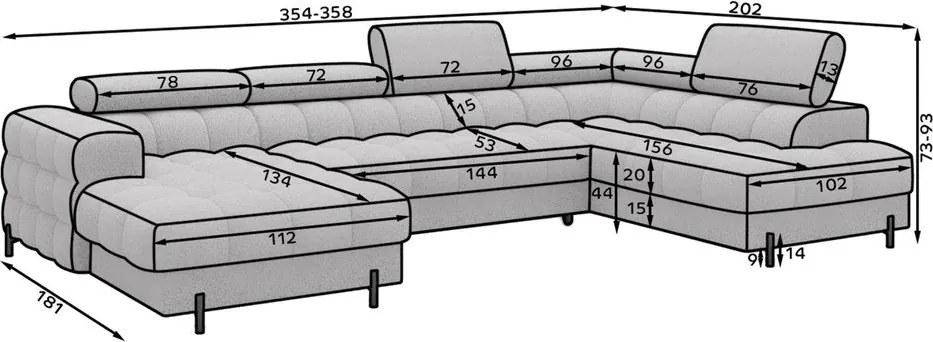Krémová rozkládací rohová pohovka z textilie bouclé (pravý roh/do "U") Feraria – ELTAP
