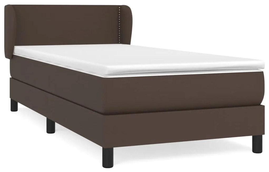 vidaXL Box spring postel s matrací hnědá 80 x 200 cm umělá kůže