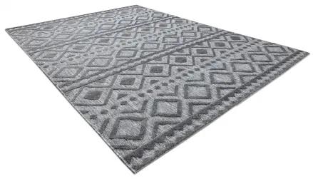 koberec Strukturální SOLE D3852 Boho, diamanty ploché tkaní šedá velikost 200x290 cm | krásné koberce cz