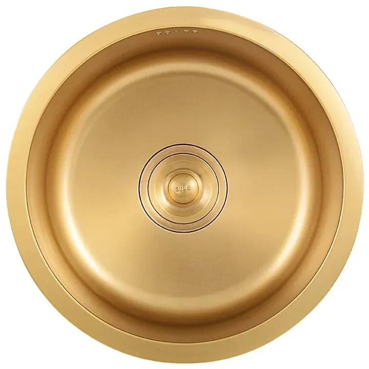 Velazo Dřez 1 komorový, nerez - VE-4242G, ø 42 cm, zlatý