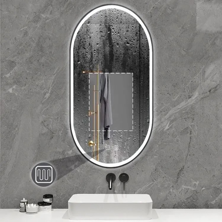 Tutumi Oválné zrcadlo 50x100 cm s vyhříváním a regulovatelným LED osvětlením HOM-02505
