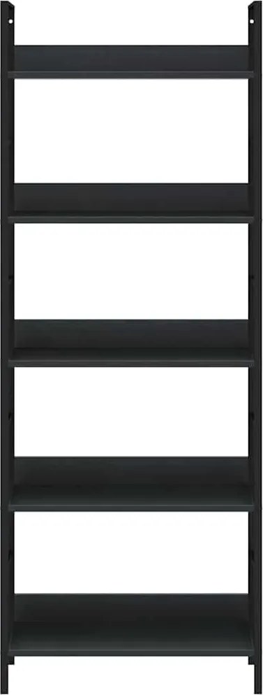 5patrová knihovna černá 60 x 27,6 x 158,5 cm kompozitní dřevo 288226