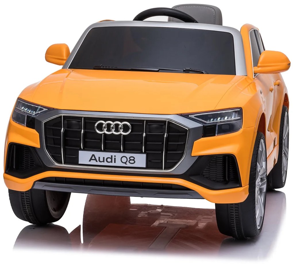 Dětské elektrické autíčko s dálkovým ovládáním BestBerg BBCC-70O – Audi Q8 / nosnost 30 kg / Li-Ion baterie / oranžová