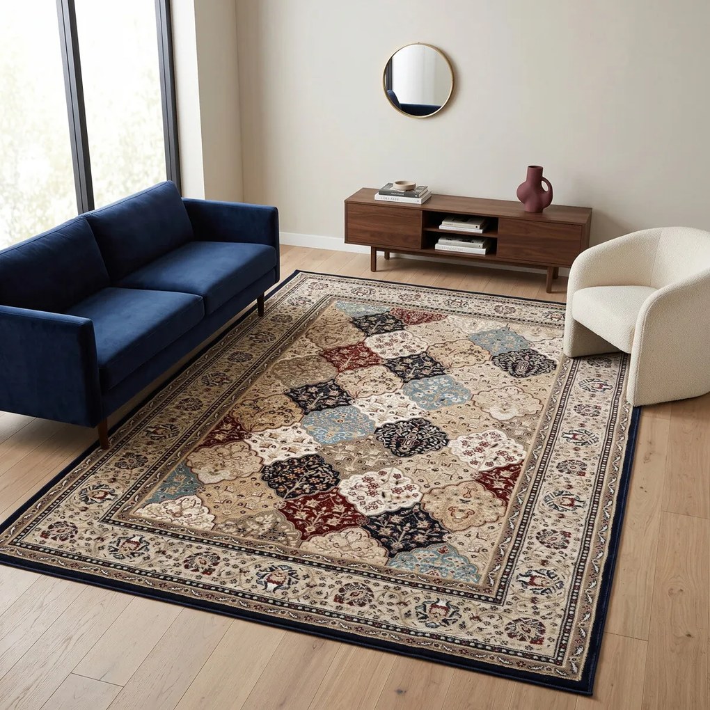 Angel Carpet, Kusový koberec Sultan 25 Blue/red, 60x110, vícebarevná, kancelář