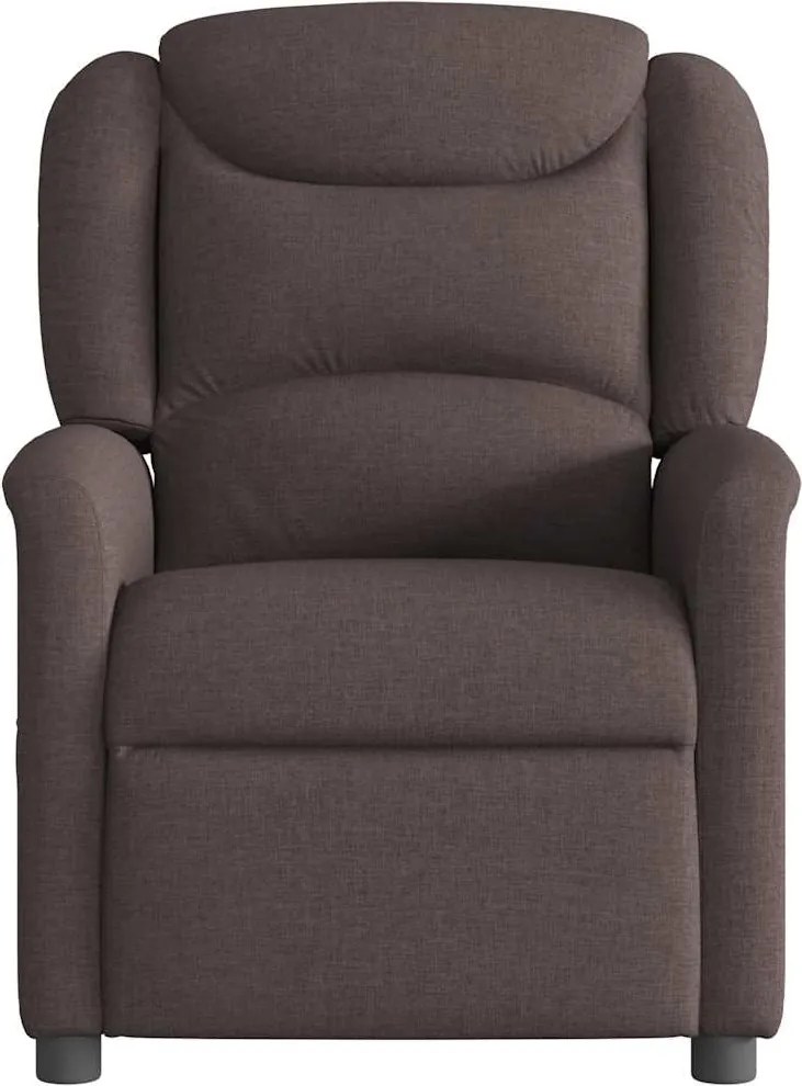 Elektrické polohovací křeslo tmavě hnědé textil 3303179
