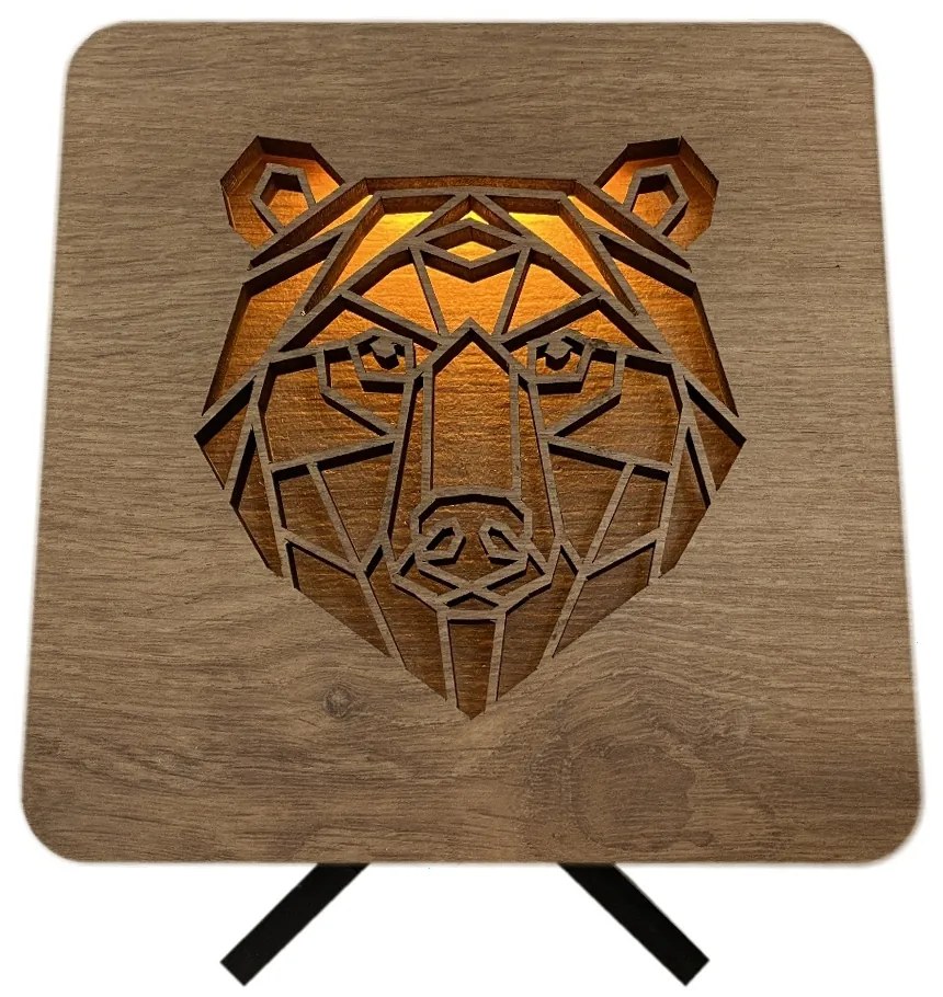 Li-Go "Hlava medvěda" lampa 19x19cm provedení povrchu: ořech