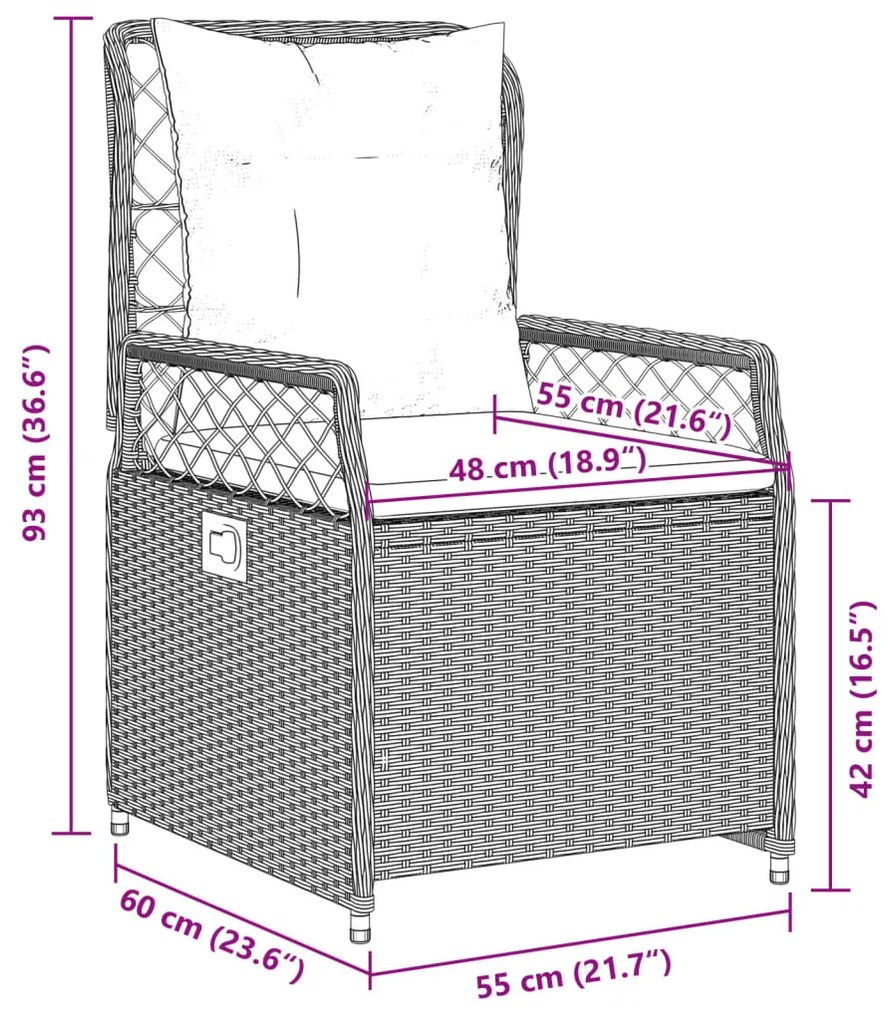 5Dílný Zahradní Jídelní Set S Poduškami Světle Šedý Polyratan - Světle šedá / 4 / 80 x 80 x 74 cm