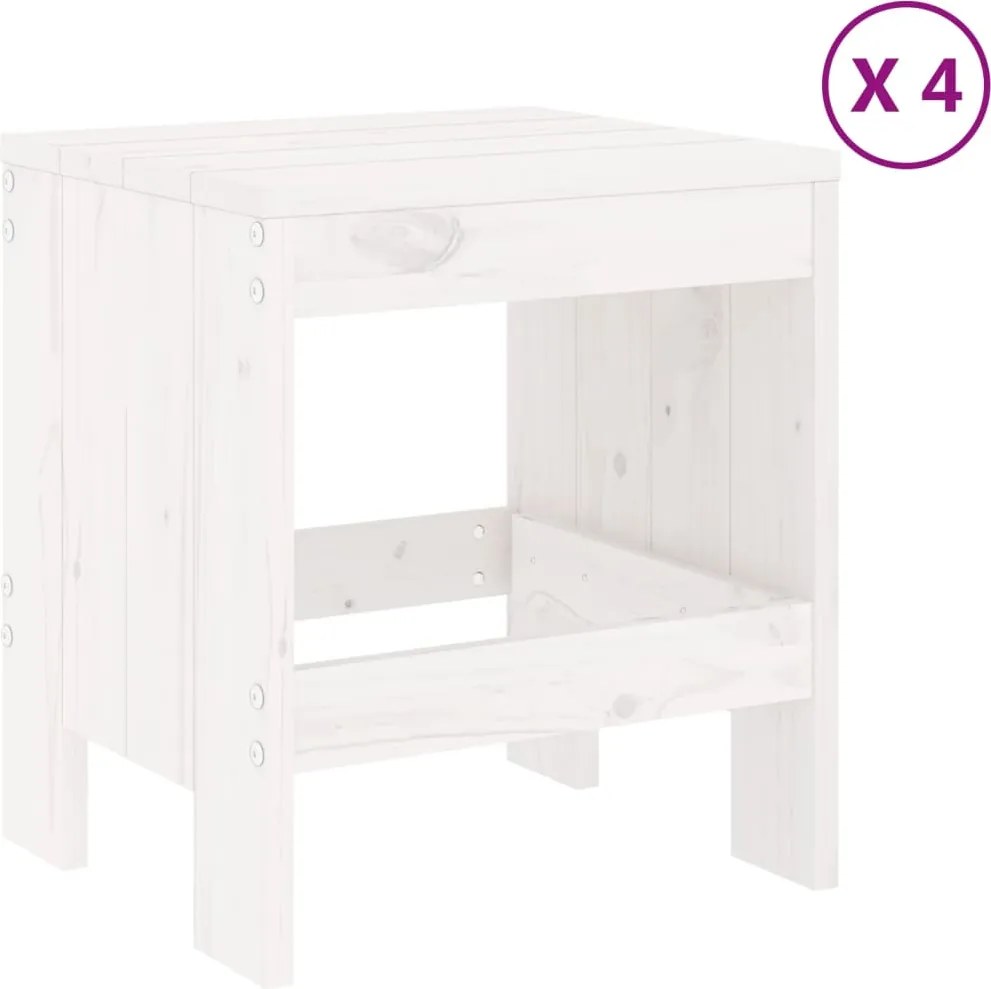 5dílný zahradní jídelní set bílý masivní borové dřevo 3157710